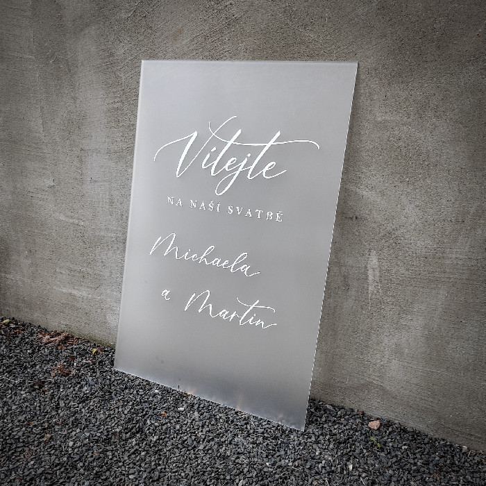 Matné plexi cedule